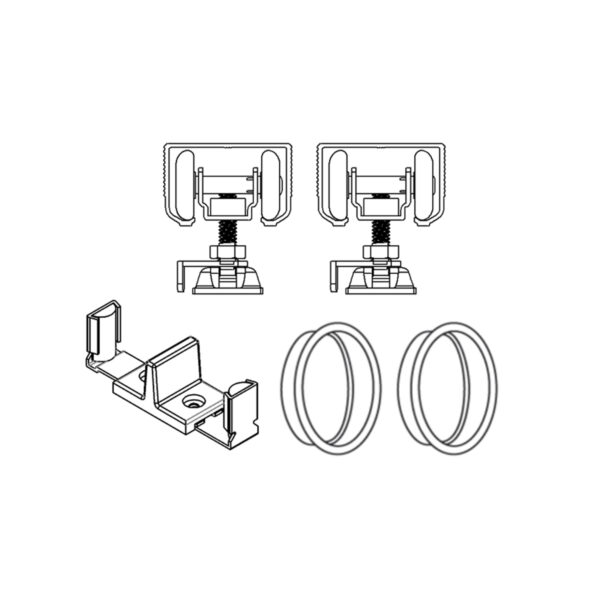 Heavy Duty Bypass Door Hardware with V-Groove Aluminum Track and 4 ...