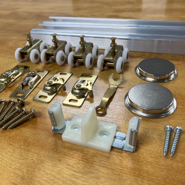Heavy Duty Bypass Door Hardware with V-Groove Aluminum Track and 4 ...